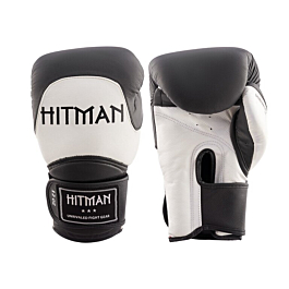 Hitman Boxing gloves Power Leather black, white - Knockout24.com
